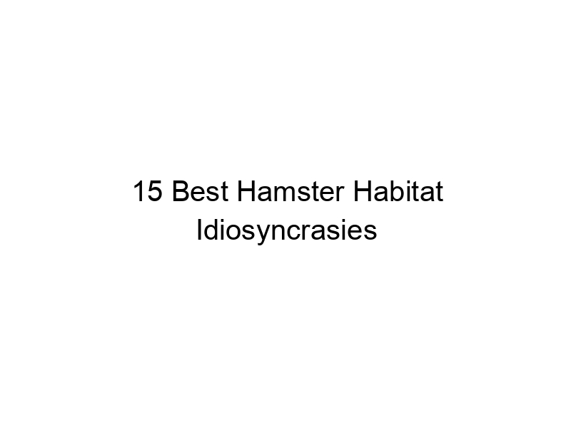 15 Best Hamster Habitat Idiosyncrasies - December 2025