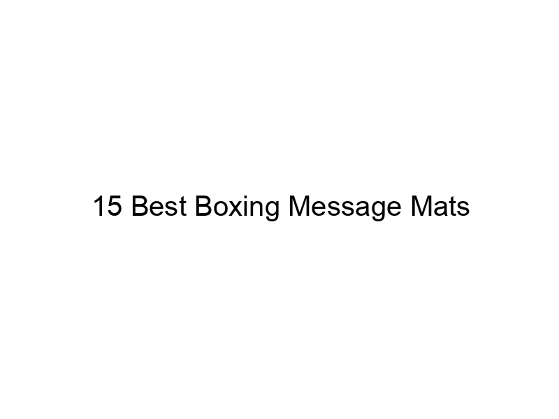15 Best Boxing Message Mats - December 2025
